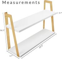 China Home Furniture 2-Tier Modern Rustic Floating Wall Shelves with Wall Mounting Design for sale