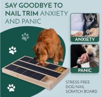 China OEM Wooden Dog Nail Scratch Box with Food Divider Customized Logo Pine Wood Box for sale
