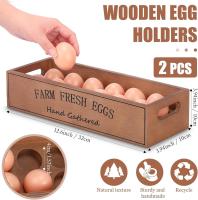 China Rustic Wooden Egg Crate for 12 Fresh Eggs Stackable Customized Designs Storage Box for sale