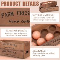 China Rustic Wooden Egg Crate for 12 Fresh Eggs Stackable Customized Designs Storage Box for sale