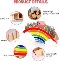China Silk-Screen Printed Bamboo Wood Caddy for Phone and Supply Organization in Solid Wood for sale