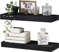 China Mail Packing Set of 2 Rustic Style Wooden Floating Shelves for Exquisite Home Decor for sale