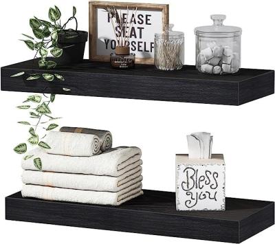 China Mail Packing Set of 2 Rustic Style Wooden Floating Shelves for Exquisite Home Decor for sale