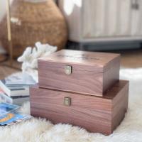 China Wooden Baby Memory Keepsake Box Handmade Walnut Personalized Gift for Baby's Memories for sale