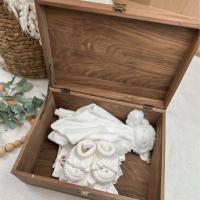 China Wooden Baby Memory Keepsake Box Handmade Walnut Personalized Gift for Baby's Memories for sale