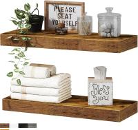 China Wall Mounted Farmhouse Decor Bathroom Wooden Floating Shelves Set of 2 Customized Logo for sale