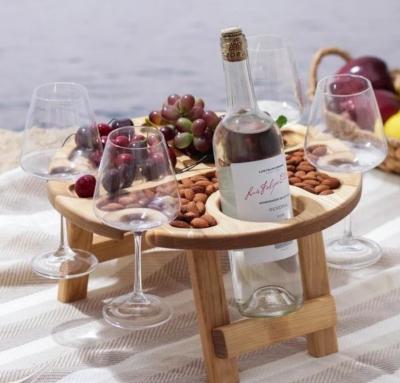 China Foldable Serving Tray Portable Wine Table with Save Space Function and Customized Logo for sale