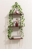 China Home Furniture 3 Tier Macrame Wall Hanging Shelf with Wooden Floating Storage Shelves for sale