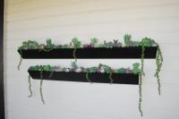 China Long Square Wooden Wall Planter for Modern Succulent Display in Indoor Outdoor Garden for sale