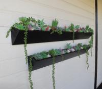 China Long Square Wooden Wall Planter for Modern Succulent Display in Indoor Outdoor Garden for sale