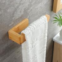 China 8 Inch Wall Mounted Decorative Wooden Towel Rail for Bathroom Bath Customized Logo for sale