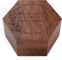 China Solid Wood Custom 2 Slots Gift Packaging With Logo Wooden Ring Box for Engagement Ring for sale