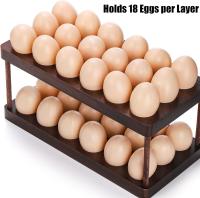 China Kitchen Organization Home Appliance Double Layer Wooden Egg Tray with Customized Logo for sale