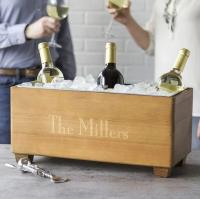 China Customized Logo Champagne Cooler Bucket for Anniversary Wood Gift Personalized Design for sale