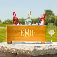 China Customized Logo Champagne Cooler Bucket for Anniversary Wood Gift Personalized Design for sale