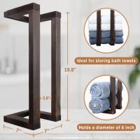 China Decorative Pine Wall Mounted Wooden Towel Rack for Bathroom Rolled Towels Organizer for sale