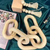 China Handcrafted Mango Wood Chain Link Decor for Folk Art Style Home Decoration for sale