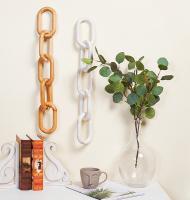 China Handcrafted Mango Wood Chain Link Decor for Folk Art Style Home Decoration for sale