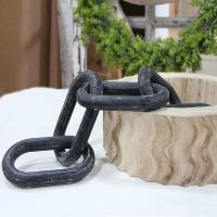 China Handcrafted Mango Wood Chain Link Decor for Folk Art Style Home Decoration for sale