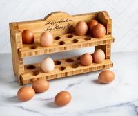 China Eco-Friendly Bamboo Rustic Wooden Egg Holder for Fridge Burning or Custom Request for sale