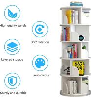 China Customized Logo Colorful 360 Degree Rotating Bookcase for Children's Book Storage for sale