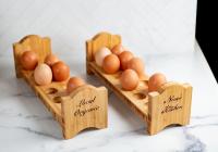 China Eco-Friendly Bamboo Rustic Wooden Egg Holder for Fridge Burning or Custom Request for sale