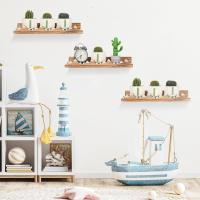 China Customized Logo Wall Mounted Rustic 3 Pcs Snow Mountain Floating Shelves for Nursery for sale