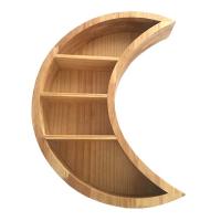 China Home Furniture Wall Mounted Moon Wooden Floating Shelves for Living Room Bedroom Decor for sale