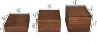 China 3 Different Height Stands Wooden Display Risers Set Custom Logo Varnishing Printing Handling for sale