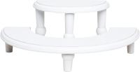 China Half Moon Dessert Display Stand 2-Tier Wooden Display Risers for Display Collections for sale