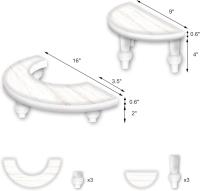 China Half Moon Dessert Display Stand 2-Tier Wooden Display Risers for Display Collections for sale