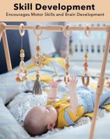 China 2407Frame Activity Gym Hanging Bar Infant Toys Wooden Baby Gym with 4 Toys in Your Color for sale