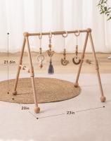 China 2407Frame Activity Gym Hanging Bar Infant Toys Wooden Baby Gym with 4 Toys in Your Color for sale