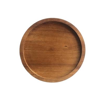 China Round Coffee Cup Mat Decoration 10X0.9cm Acacia Wood Coasters with Advanced Printing for sale