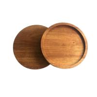 China Round Coffee Cup Mat Decoration 10X0.9cm Acacia Wood Coasters with Advanced Printing for sale