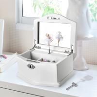 China Medium White Wooden Ballerina Jewelry Box With Mirror For Personalized Organization for sale
