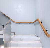 China Indoor Wooden Handrails Modern Design Style Non-Slip Staircase Wall Mounted Grab Bar for sale