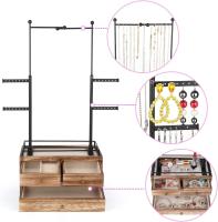 China Plain Wooden Box Custom 6 Tier Jewelry Tree Stand with 2 Layer Jewelry Drawer Storage for sale