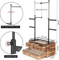 China Plain Wooden Box Custom 6 Tier Jewelry Tree Stand with 2 Layer Jewelry Drawer Storage for sale