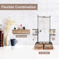 China Plain Wooden Box Custom 6 Tier Jewelry Tree Stand with 2 Layer Jewelry Drawer Storage for sale