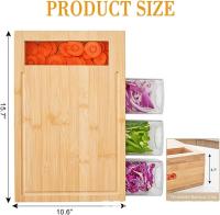 China Rectangle Bamboo Cutting Board with 4 Container Tray Kitchen Wooden Chopping Board for sale