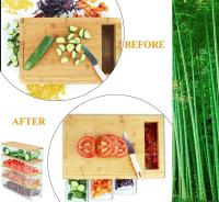 China Rectangle Bamboo Cutting Board with 4 Container Tray Kitchen Wooden Chopping Board for sale