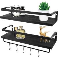 China Wood Wall Mounted Storage Shelves Adjustable for Kitchen and Bathroom Organization for sale