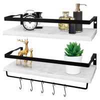 China Wood Wall Mounted Storage Shelves Adjustable for Kitchen and Bathroom Organization for sale