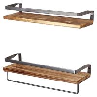 China Wood Wall Mounted Storage Shelves Adjustable for Kitchen and Bathroom Organization for sale