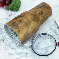 China Wood Grain Tumbler 30oz Stainless Steel Vacuum Insulated Mug for Hot and Cold Drinks for sale