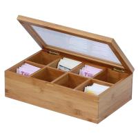 China Gift Craft Industrial Customized Logo Acceptable Wooden Tea Box with Glass Lid for sale