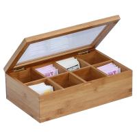 China Gift Craft Industrial Customized Logo Acceptable Wooden Tea Box with Glass Lid for sale