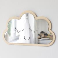 China Hotel Home Bathroom Decoration Children's Room Wooden Cloud Mirror Sample Charge-Free for sale