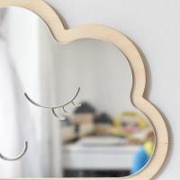 China Hotel Home Bathroom Decoration Children's Room Wooden Cloud Mirror Sample Charge-Free for sale